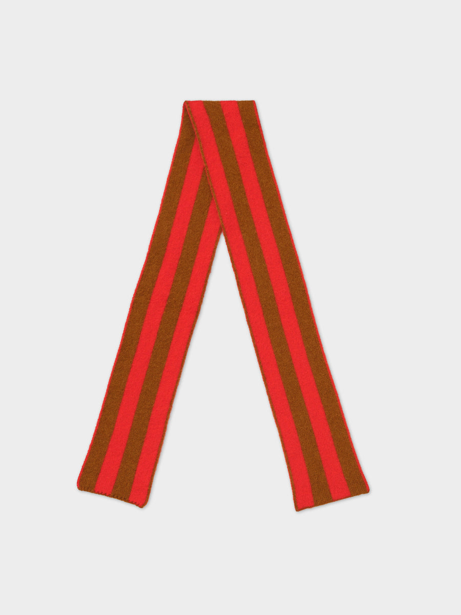 SMALL BRUSHED VERTICAL STRIPE SCARF CUMIN & POPPY – Jo Gordon