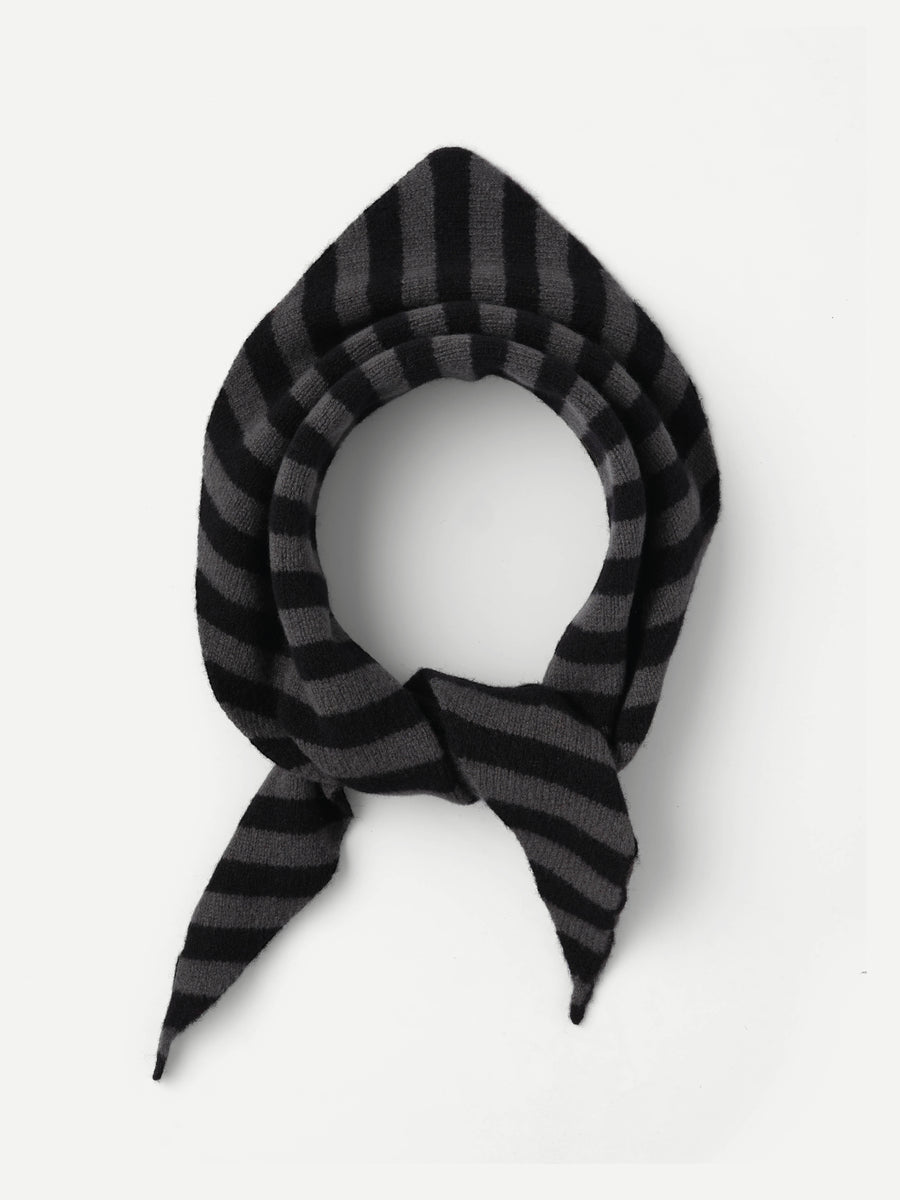 Stripe Triangle Neckerchief Black & Grey | Wool Bandana – Jo Gordon