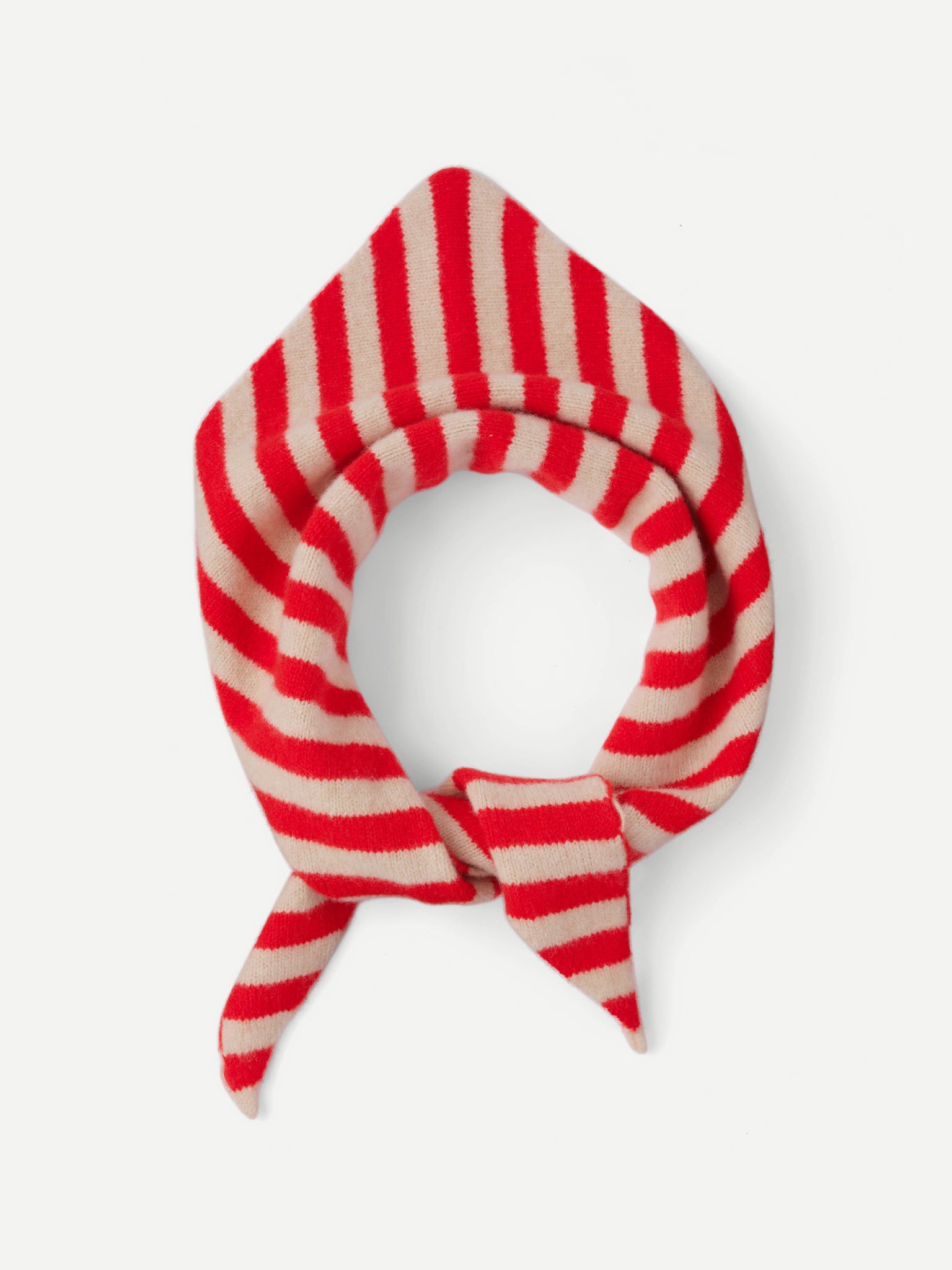 Stripe Triangle Neckerchief Poppy & Oatmeal | Knit Headscarf – Jo Gordon