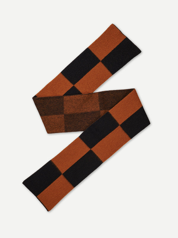 BRUSHED TWO COLOUR RECTANGLES SCARF BLACK & CUMIN – Jo Gordon