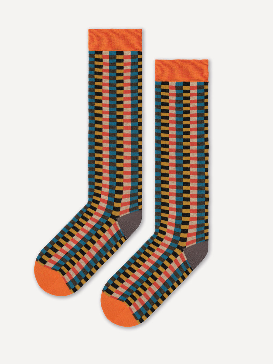 MULTICOLOUR RECTANGLES KNEE SOCKS – Jo Gordon